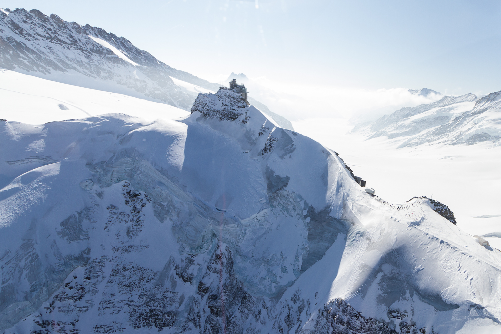 Alpine flight with landing at the Jungfraujoch